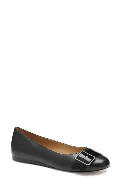 Johnston & Murphy Claire Ballet Flat - Black Patent/glove Leather