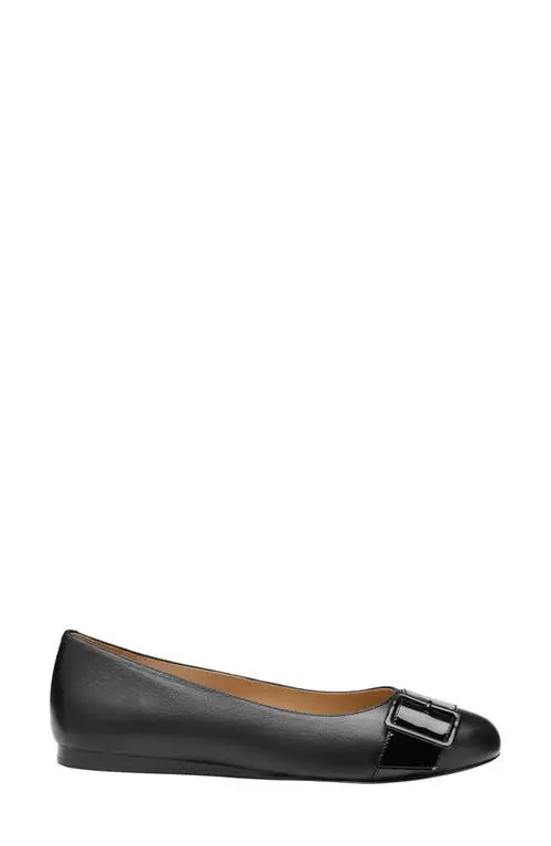 Johnston & Murphy Claire Ballet Flat - Black Patent/glove Leather