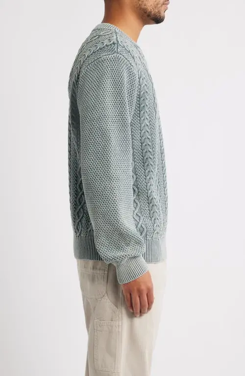 DARK SEAS Big Sur Mixed Stitch Sweater - Storm