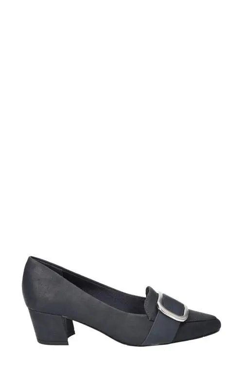 EASY WORKS BY EASY STREET Amber Pointed-toe Pumps - Navy Matte