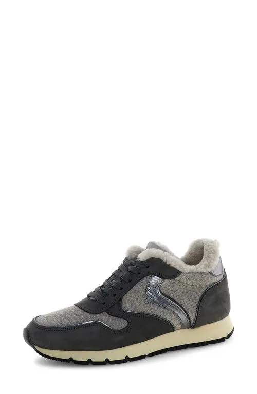 VOILE BLANCHE Julia Genuine Shearling Sneaker - Grey