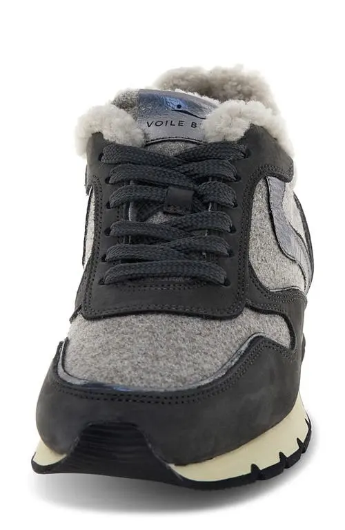 VOILE BLANCHE Julia Genuine Shearling Sneaker - Grey