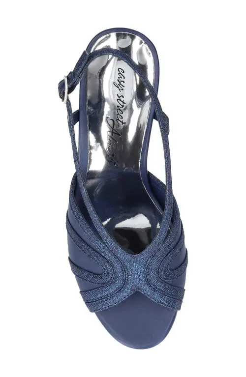 EASY WORKS BY EASY STREET Nell Sandal - Navy Satin