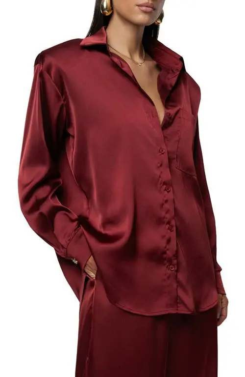 JLUXLABEL Island Ease Satin Shirt - Red