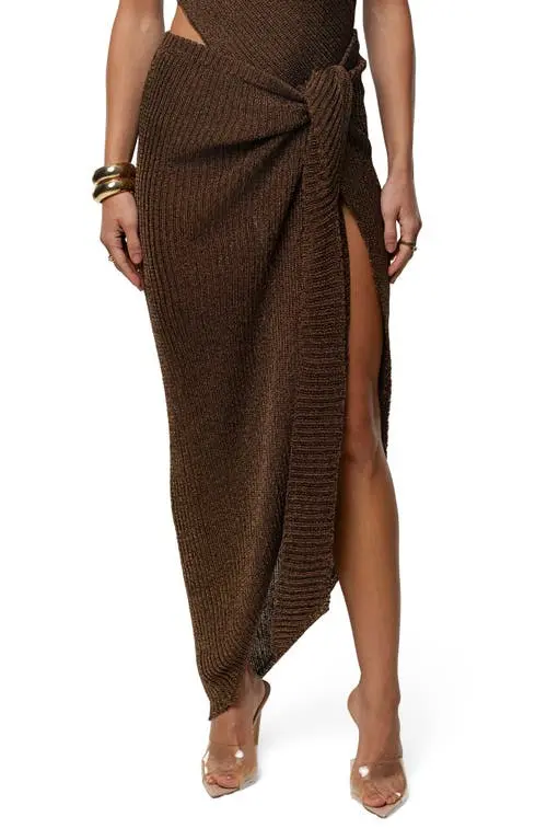 JLUXLABEL Sunlit Twist Sarong Maxi Skirt - Bronze