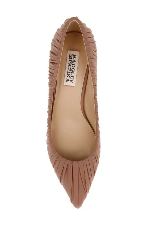 Badgley Mischka Verity Pointed Toe Pump - Nude Fabric