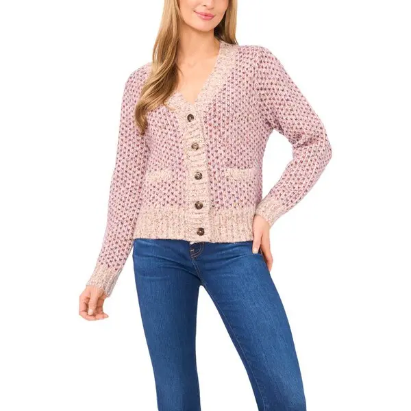 CECE DUPRAZ Tuck Stitch Grandpa Button-up Cardigan - Cereal115