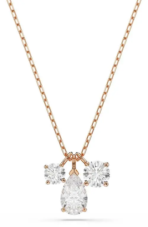 SWAROVSKI Mesmera Pendant Necklace - Rose Gold/white