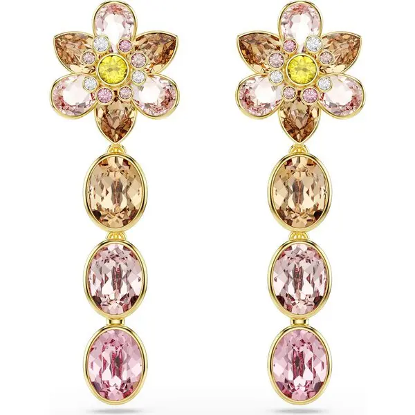SWAROVSKI Idyllia Flower Drop Earrings - Gold/multi