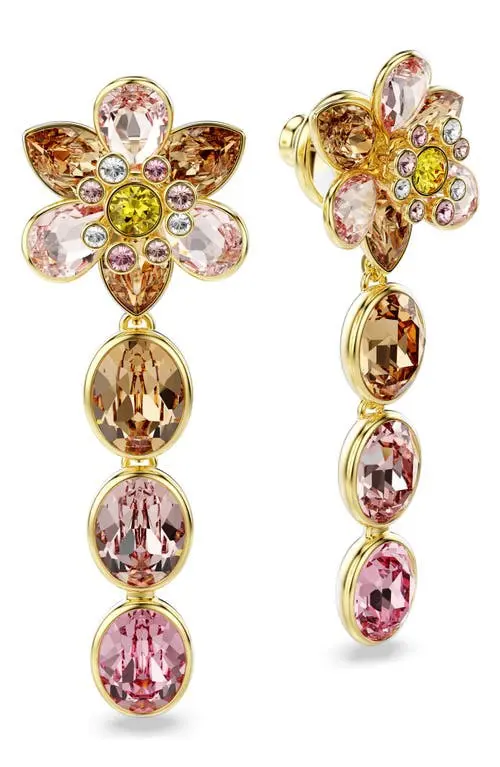 SWAROVSKI Idyllia Flower Drop Earrings - Gold/multi