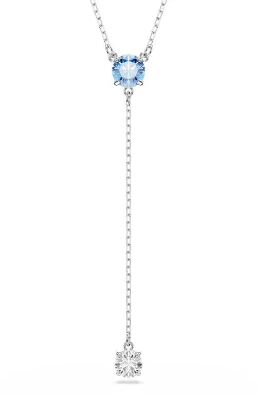 SWAROVSKI Stilla Y-pendant Necklace - Rhodium/blue