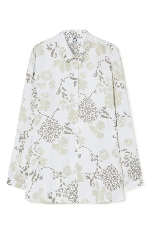 Marina Rinaldi Mixed Floral Button-up Shirt