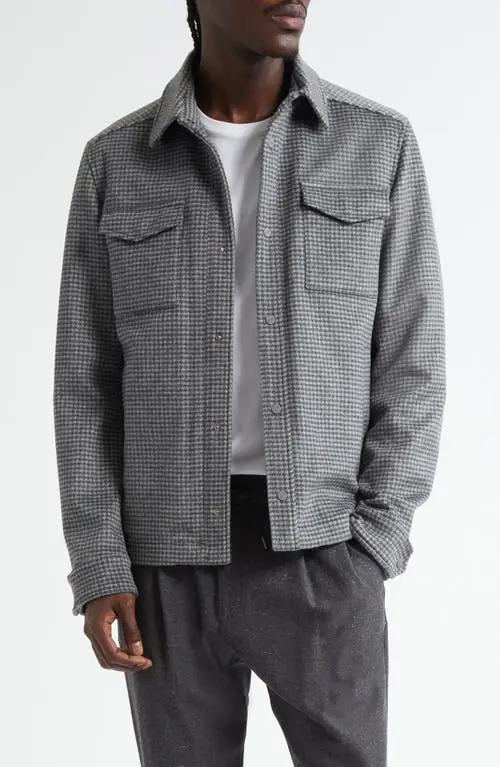Herno Houndstooth Cashmere Shirt Jacket