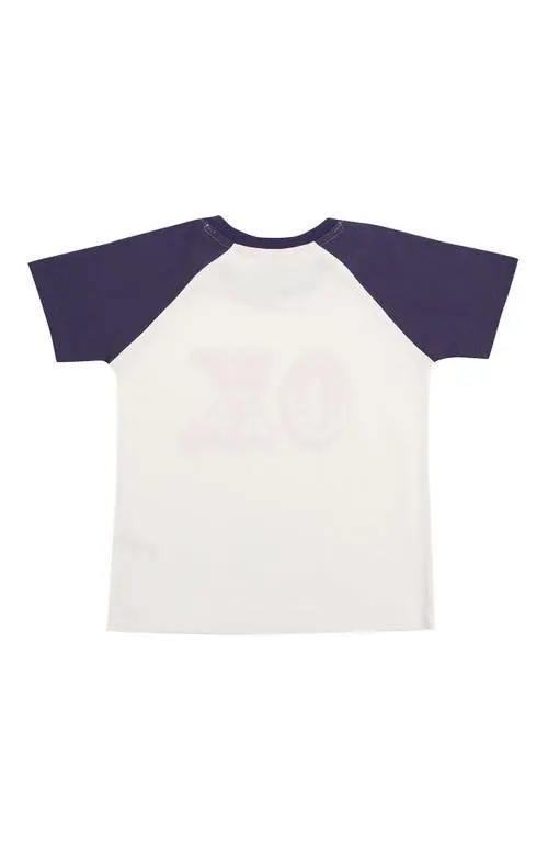 LILLY + SID Organic Cotton Slogan T-shirt - Cream/navy