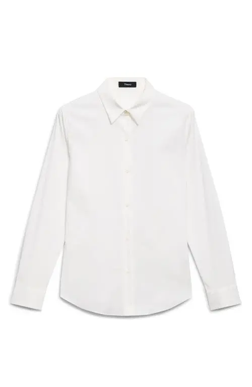 Theory Classic Fitted Button-up Shirt - White