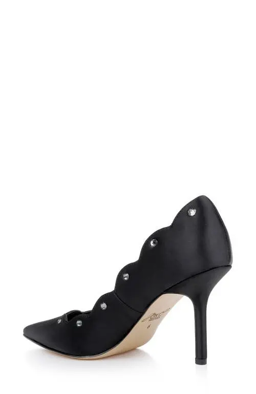 Badgley Mischka Eleni Pointed Toe Pump - Black Satin