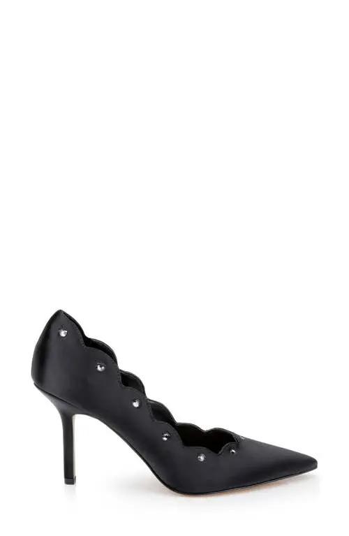 Badgley Mischka Eleni Pointed Toe Pump - Black Satin