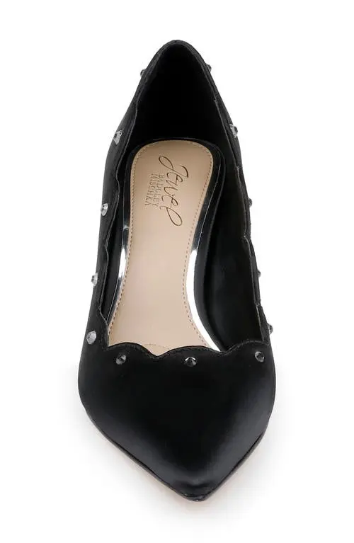 Badgley Mischka Eleni Pointed Toe Pump - Black Satin