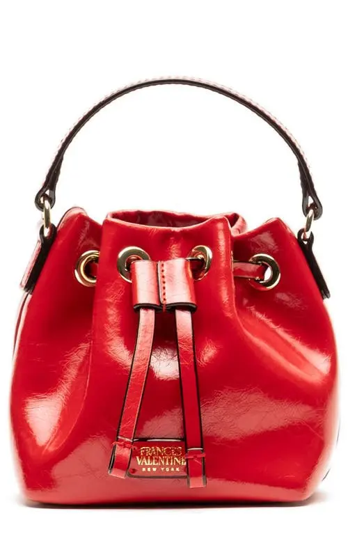 FRANCES VALENTINE Minnie Leather Bucket Bag - Red