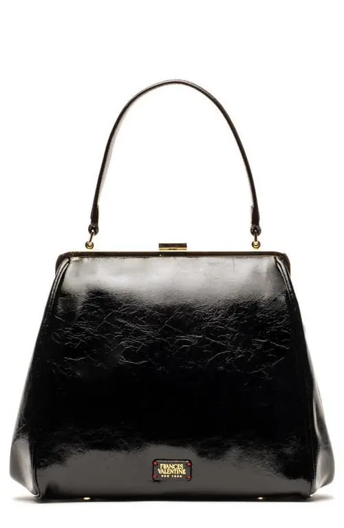 FRANCES VALENTINE Katherine Frame Leather Handbag - Black