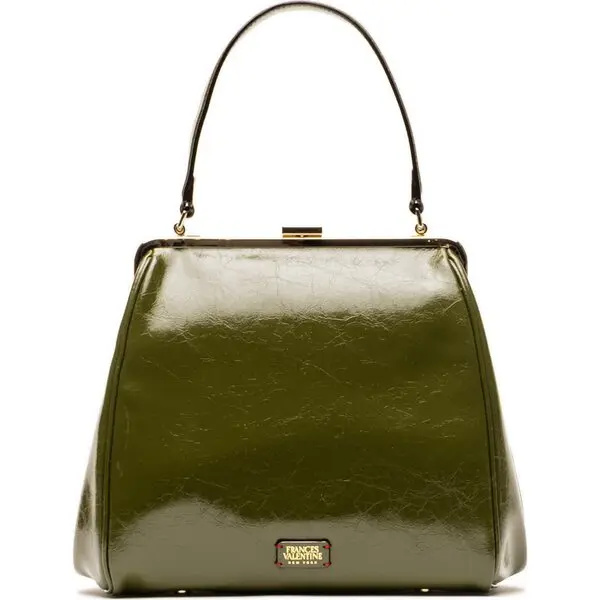 FRANCES VALENTINE Katherine Frame Leather Handbag - Olive