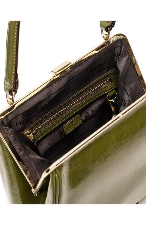 FRANCES VALENTINE Katherine Frame Leather Handbag - Olive