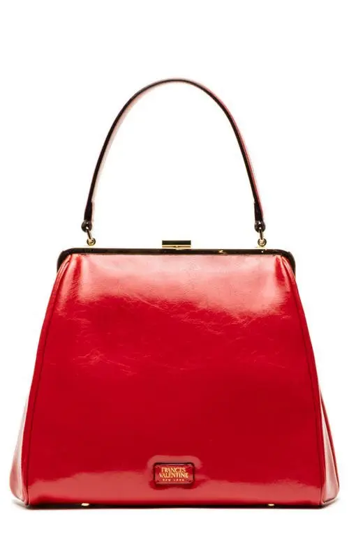 FRANCES VALENTINE Katherine Frame Leather Handbag - Red