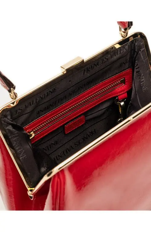 FRANCES VALENTINE Katherine Frame Leather Handbag - Red