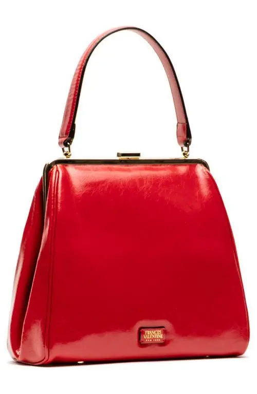 FRANCES VALENTINE Katherine Frame Leather Handbag - Red