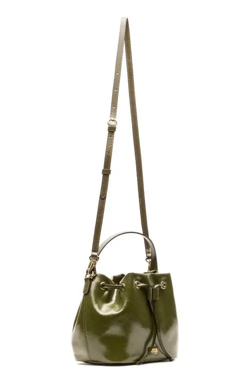 FRANCES VALENTINE Medium Minnie Leather Bucket Bag - Olive