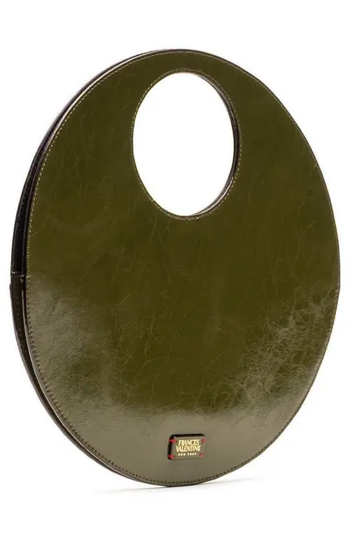 FRANCES VALENTINE Juno Round Crinkled Leather Crossbody Bag