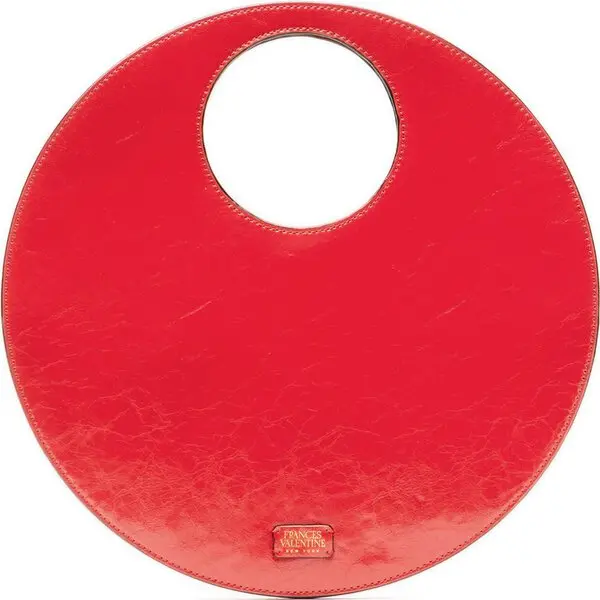 FRANCES VALENTINE Juno Round Crinkled Leather Crossbody Bag