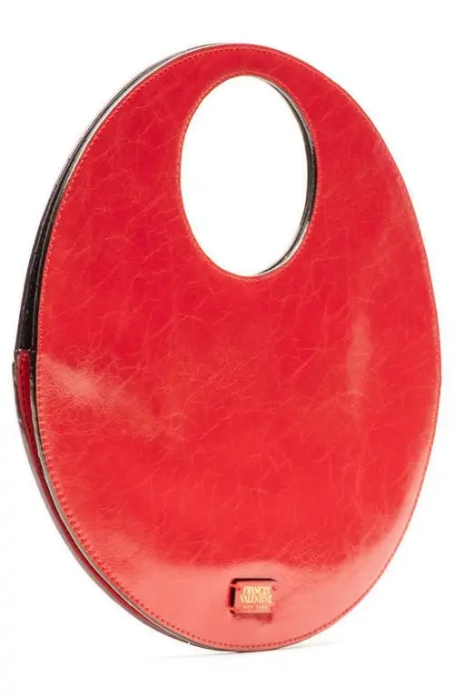 FRANCES VALENTINE Juno Round Crinkled Leather Crossbody Bag