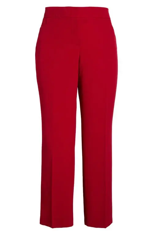 KASPER Flat Front Slim Pants - Fire Red