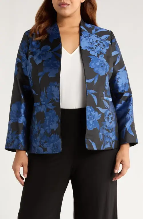 KASPER Floral Open-front Jacket