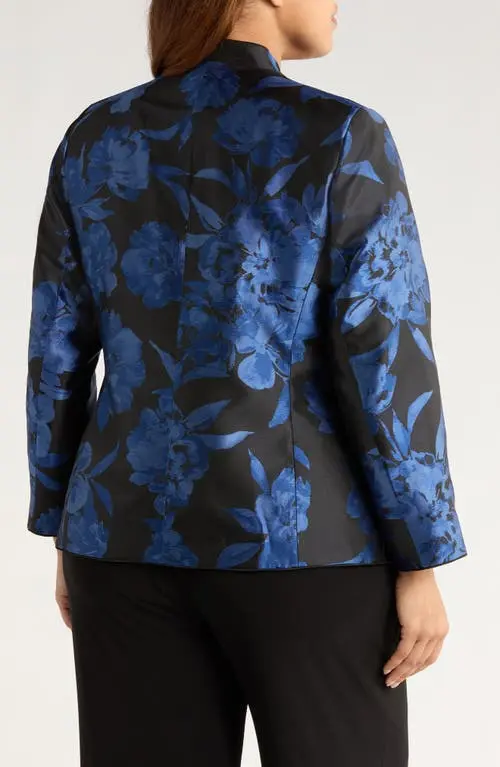 KASPER Floral Open-front Jacket