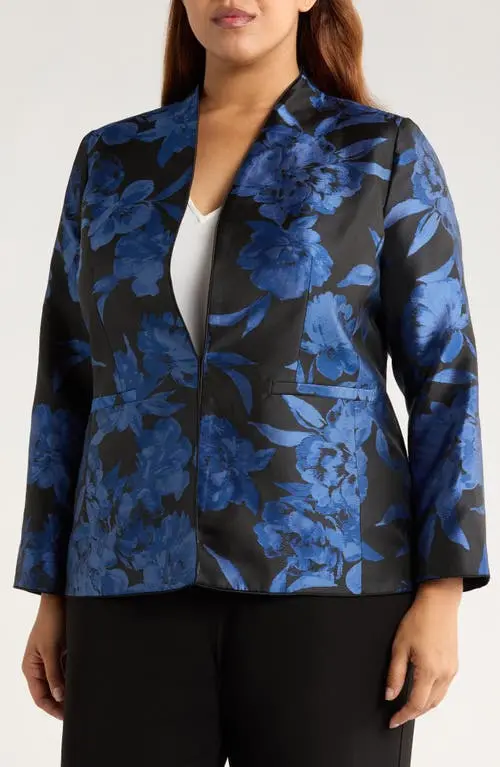 KASPER Floral Open-front Jacket