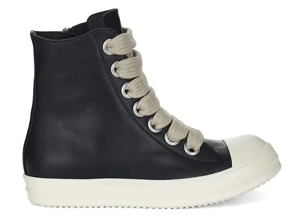 Rick Owens Jumbo Laced High Leather - Black/milk