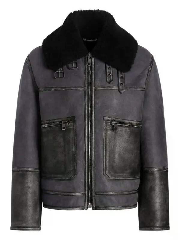 Dolce & Gabbana Leather Jacket - Grey