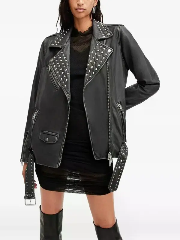 ALLSAINTS Billie Studded-collar Biker Jacket