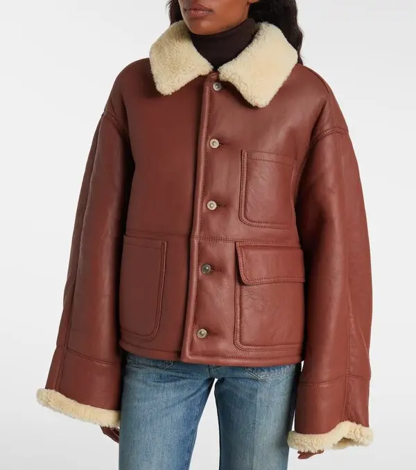 Victoria Beckham Shearling Leather Jacket