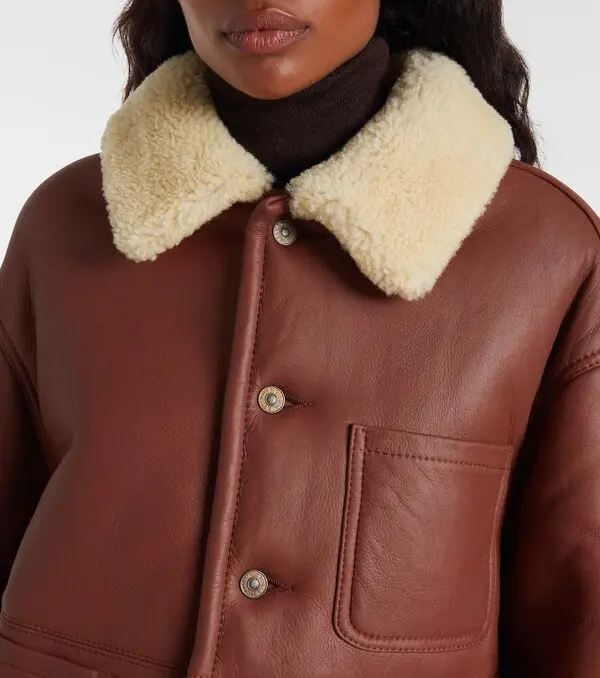 Victoria Beckham Shearling Leather Jacket