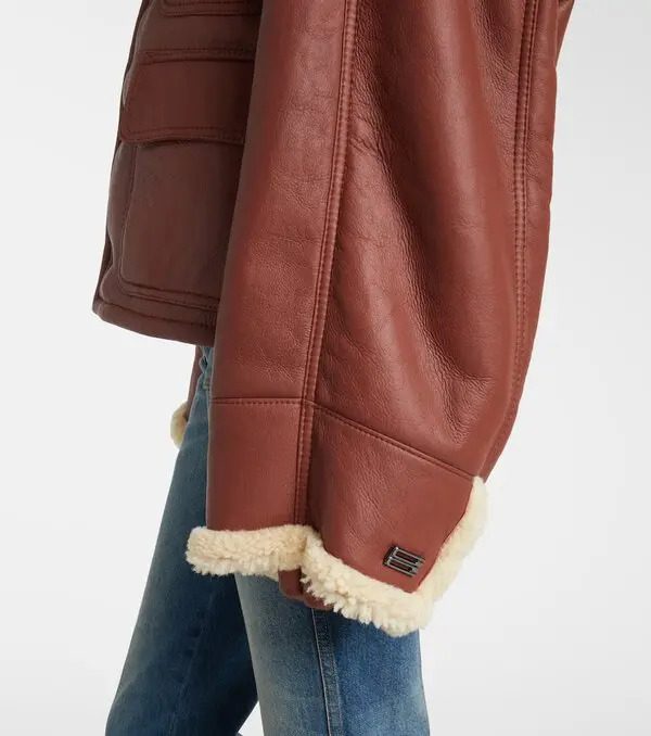 Victoria Beckham Shearling Leather Jacket
