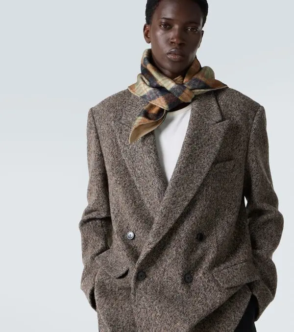 Dries Van Noten Checked Wool Scarf