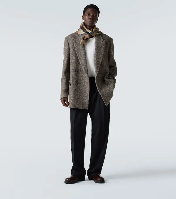 Dries Van Noten Checked Wool Scarf