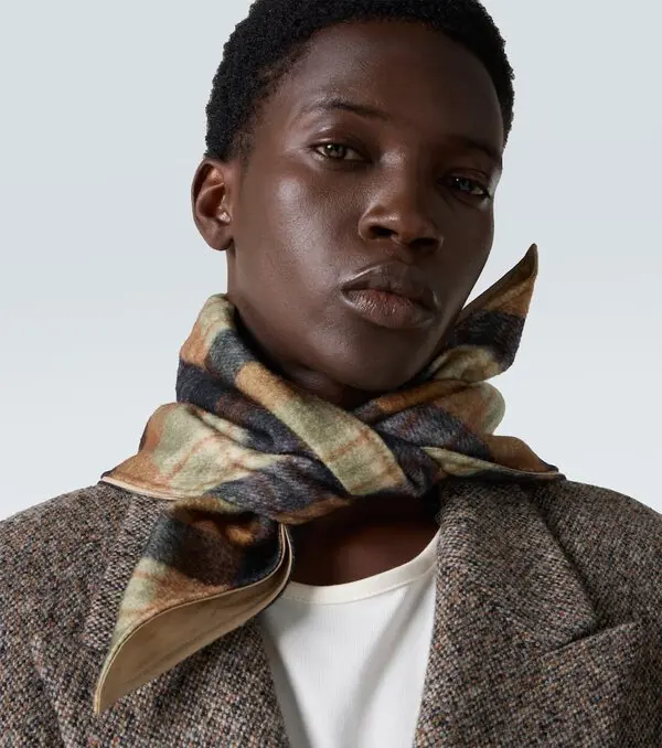 Dries Van Noten Checked Wool Scarf