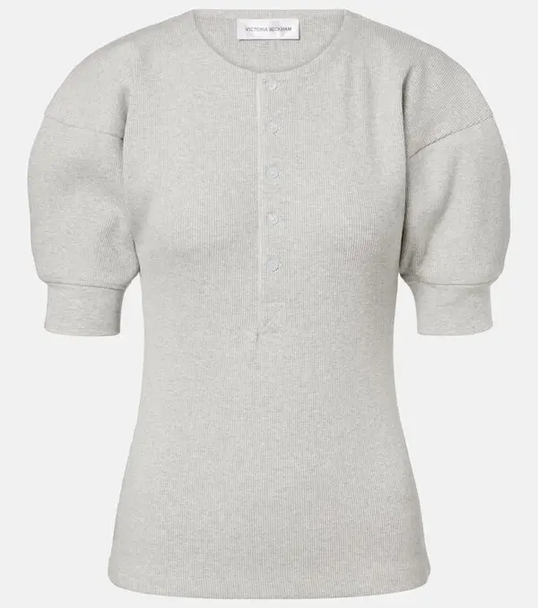 Victoria Beckham Cotton-blend Henley Shirt