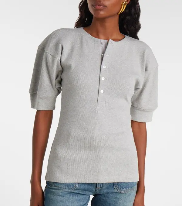 Victoria Beckham Cotton-blend Henley Shirt