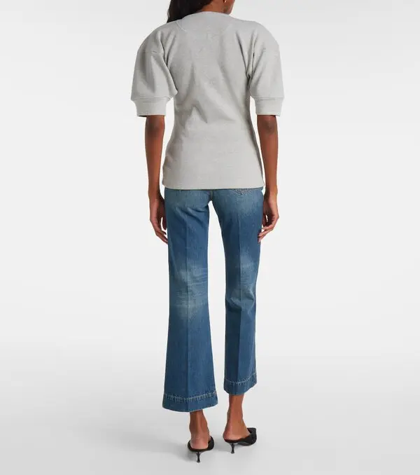 Victoria Beckham Cotton-blend Henley Shirt