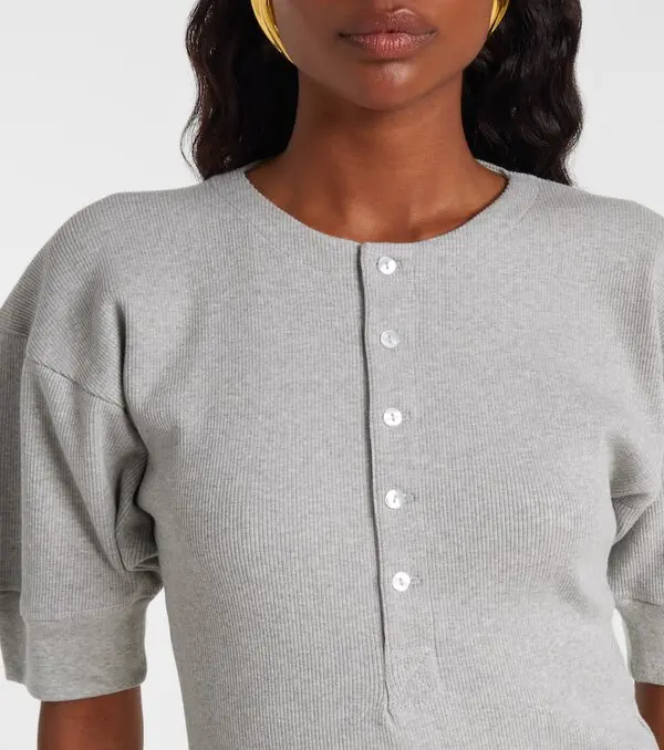 Victoria Beckham Cotton-blend Henley Shirt